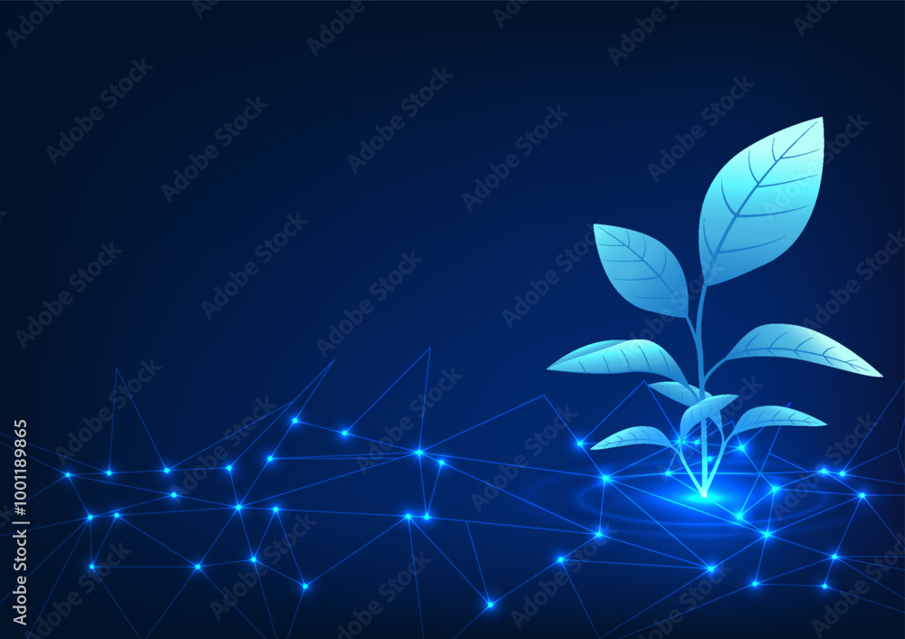 Poster Smart Farm Technology Plants with smart network connections ...