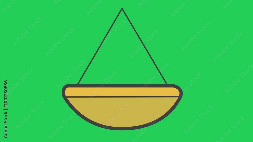 green background, symbol of justice, illustration of scales going up ...