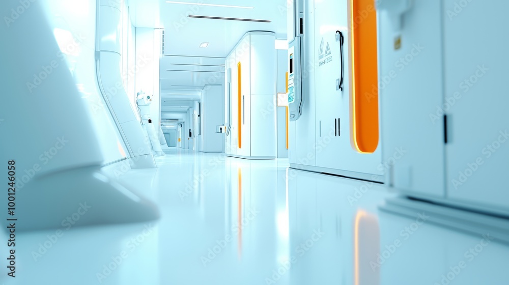 This is a 360 degree HDRI image of a white abstract cube with geometric ...