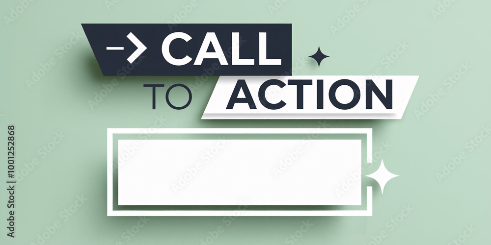 Modern "Call to Action" text in a dark navy and white color scheme ...