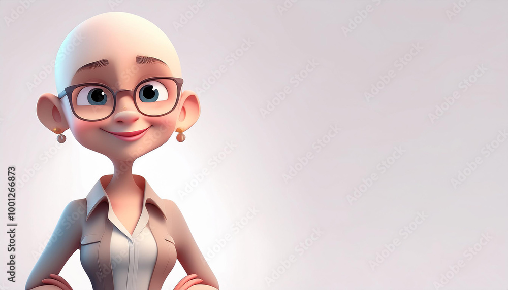 Realistic bald woman portrait. Cute young girl without hair after ...