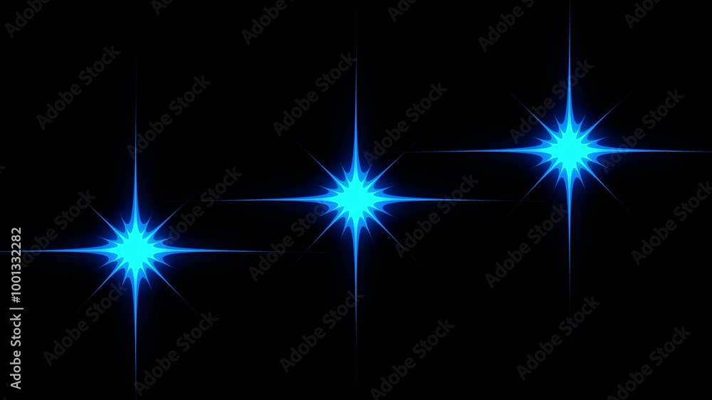 Twinkling stars animation, white cartoon, flat, vector, doodles style ...