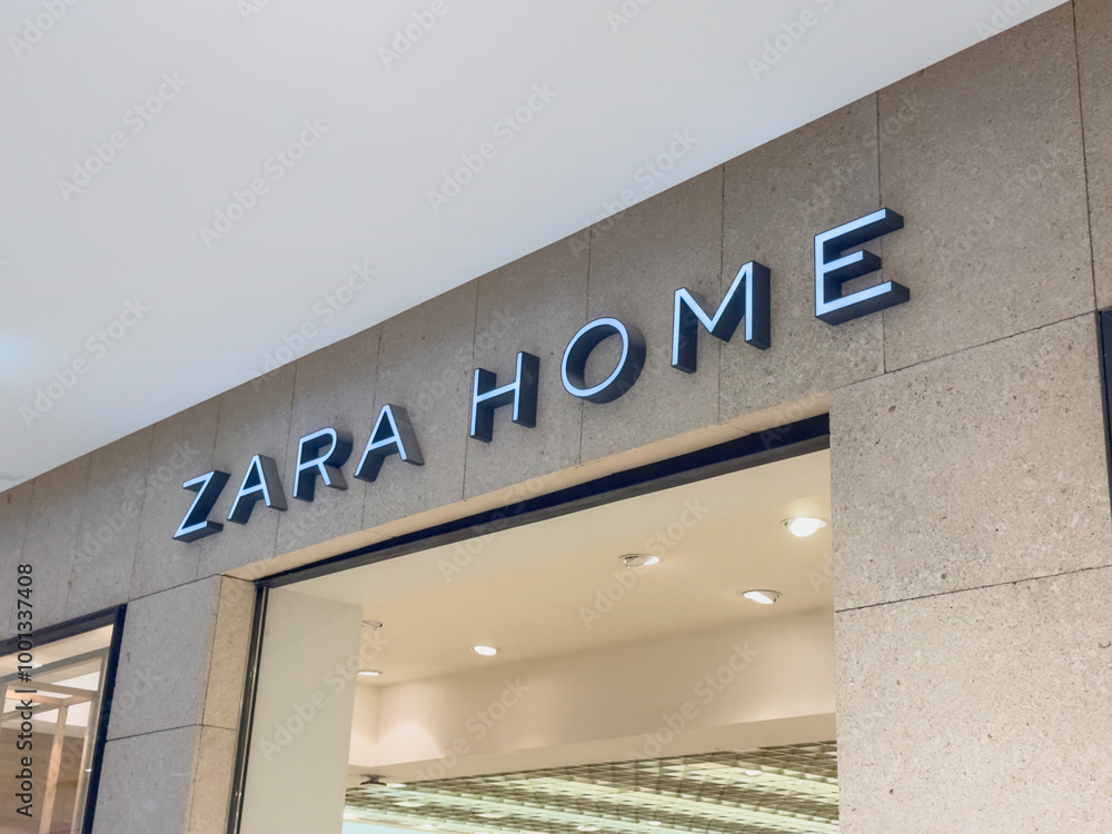 Bangkok, Thailand - Jan 2, 2024: Zara Home store sign. Zara Home is a ...