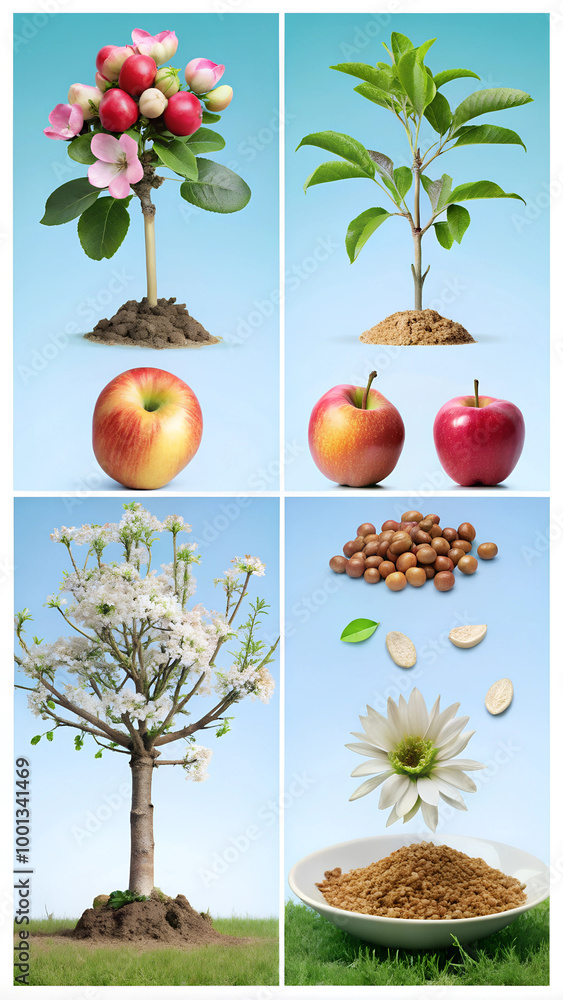 Visual resource on the lifecycle of the Apple Tree Malus domestica ...