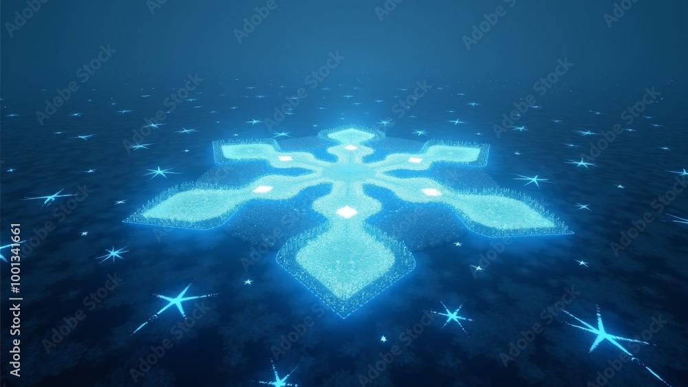Generative AI, a snowflake is shown in the middle of the water with ...