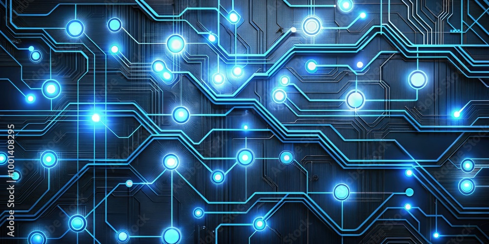 Crisp, high-resolution abstract digital pattern featuring glowing blue ...