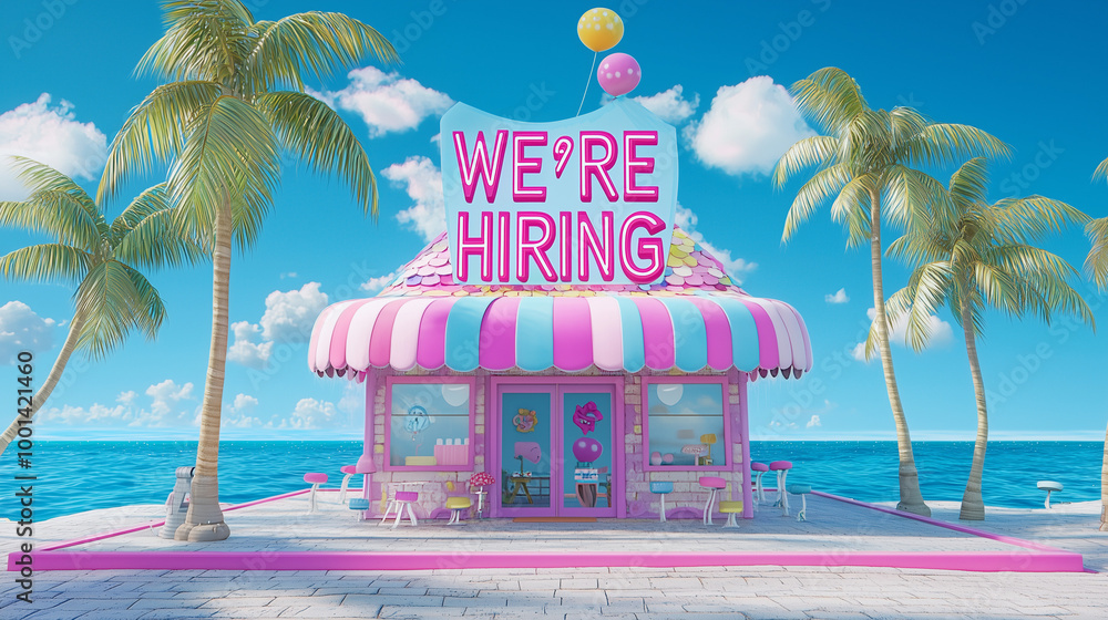 Beautiful Colorful 3D Render of 'We're Hiring' | Vibrant Job ...