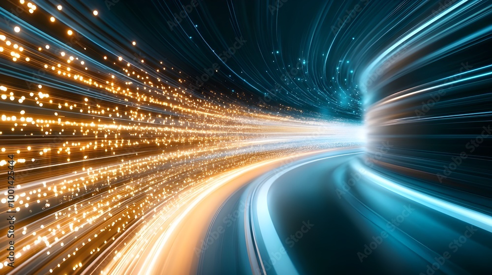 Abstract technology background of high speed global data transfer ...