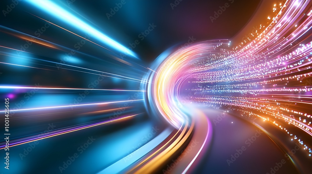 Abstract technology background of high speed global data transfer ...