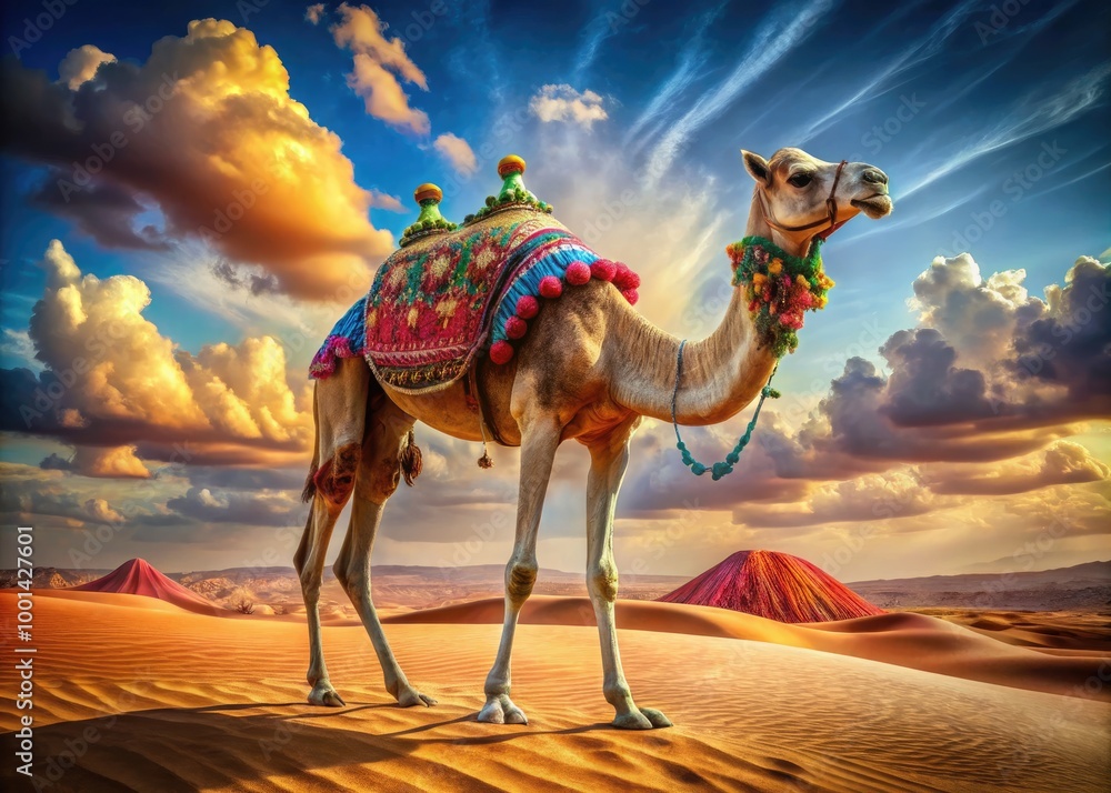 Camel Balancing on a Large Toe in a Surreal and Whimsical Desert ...