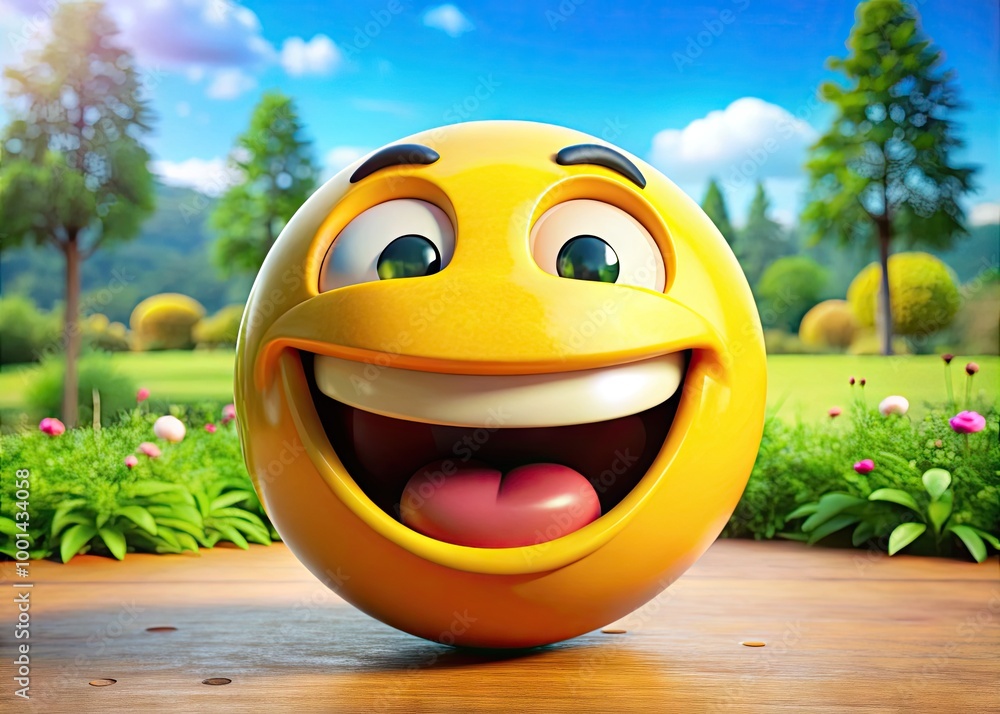 Cheerful and Bright Happy Emoticon with a Big Smile Perfect for ...