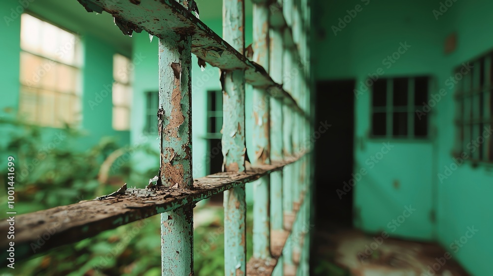 Creepy old prison with broken bars and empty cells, left to rot in ...