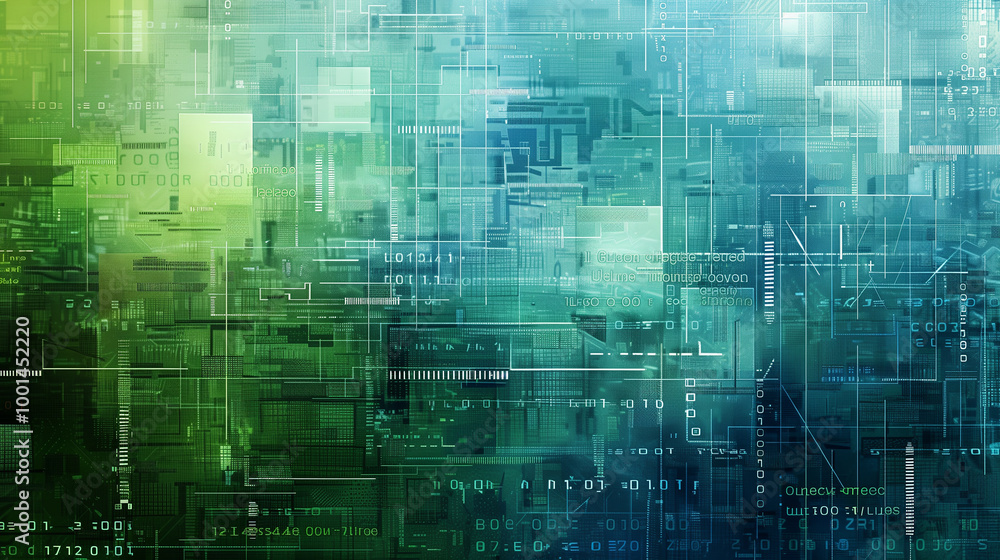 Abstract tech background featuring overlapping layers of transparent ...