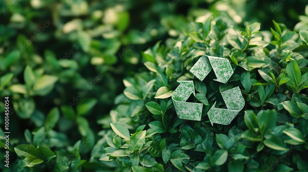 Recycle, sign and nature background or wallpaper for environmental ...