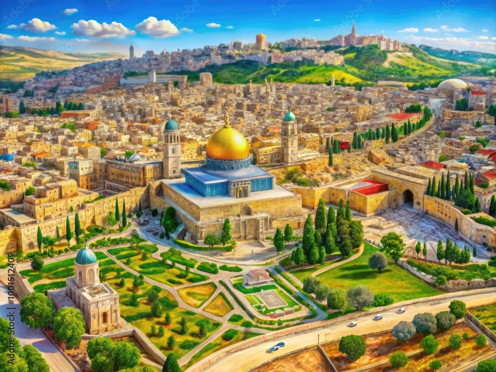 Detailed Jerusalem City Map Featuring Major Landmarks and Streets for ...
