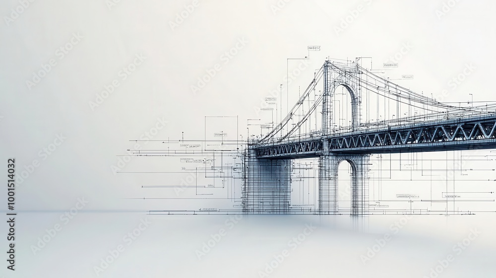 Structural analysis diagram of a bridge under load, Engineering Drawing ...