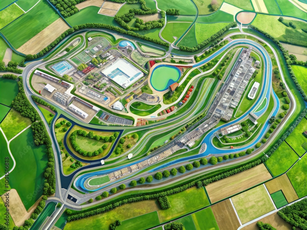 Photo & Art Print Detailed Silverstone Circuit Map Highlighting Track ...