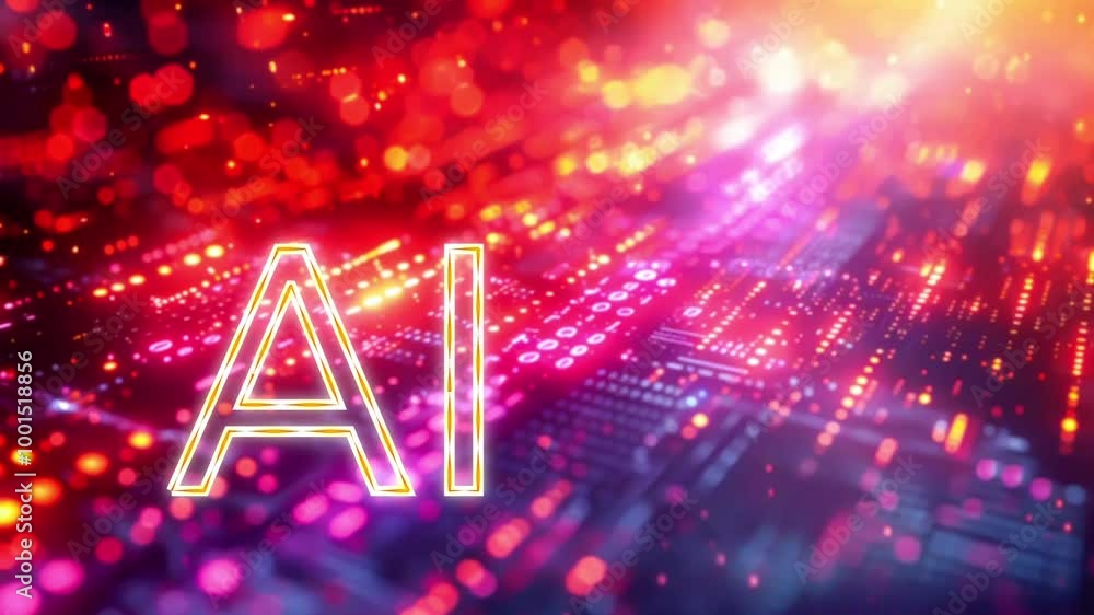 Ai concept. Technology ai text animation. Artificial Intelligence Chat ...