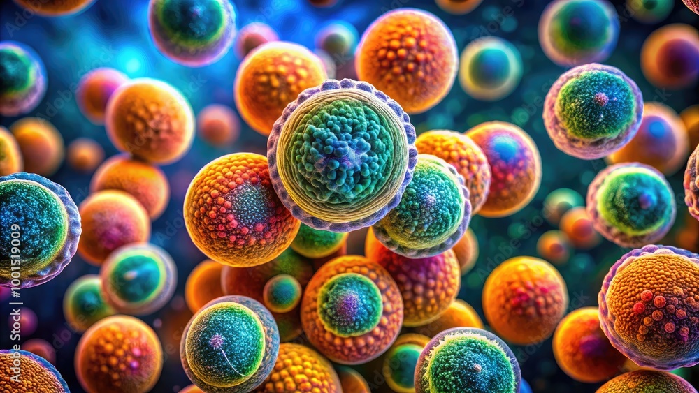 Detailed View of Malassezia Yeast Under Microscope Showing Structure ...