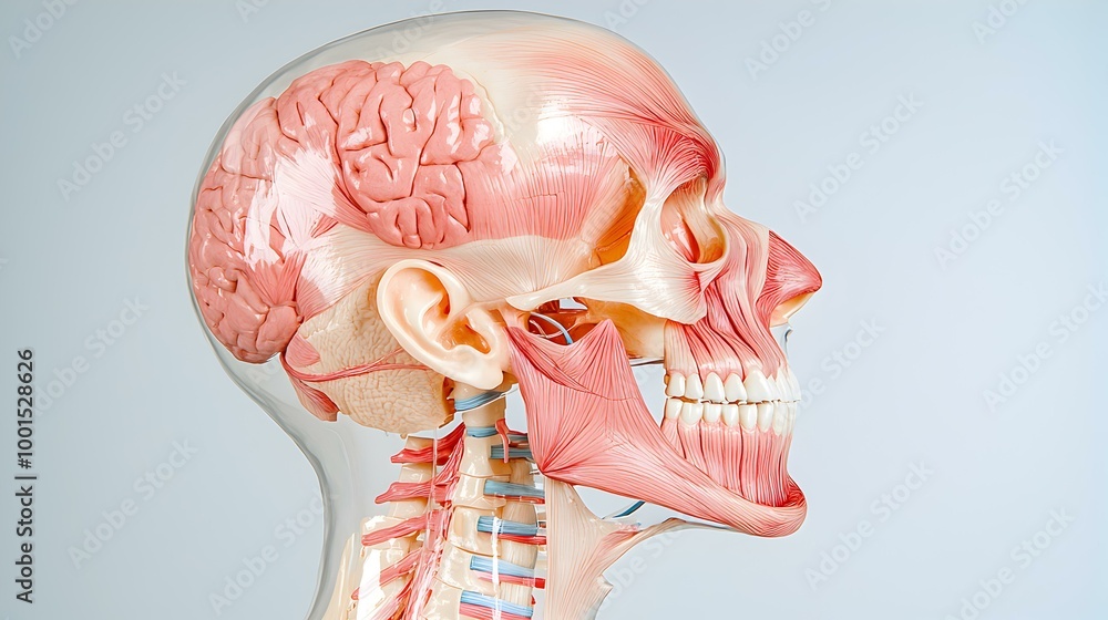 Anatomy Chart of Upper Body, detailed illustration highlighting muscles ...