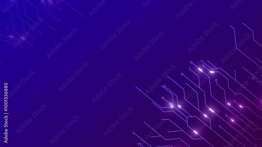 Circuit Board Digital Data moving on CPU loop backgrounds. Computer ...