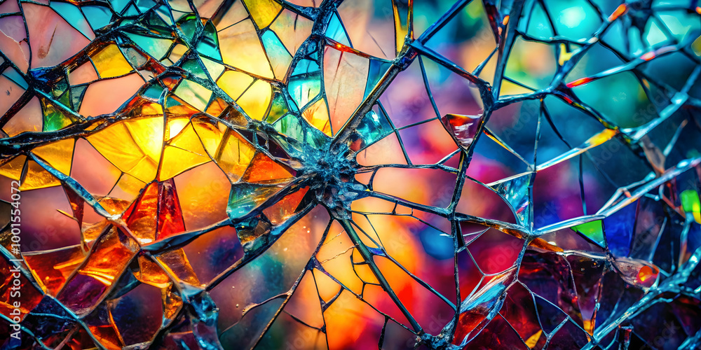 Shattered Reflections: A kaleidoscope of vibrant colors in shattered ...