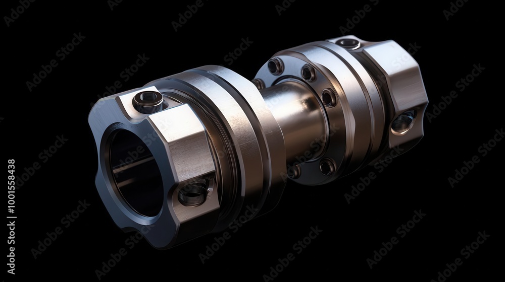 CAD render of a universal joint, rotational alignment and force ...