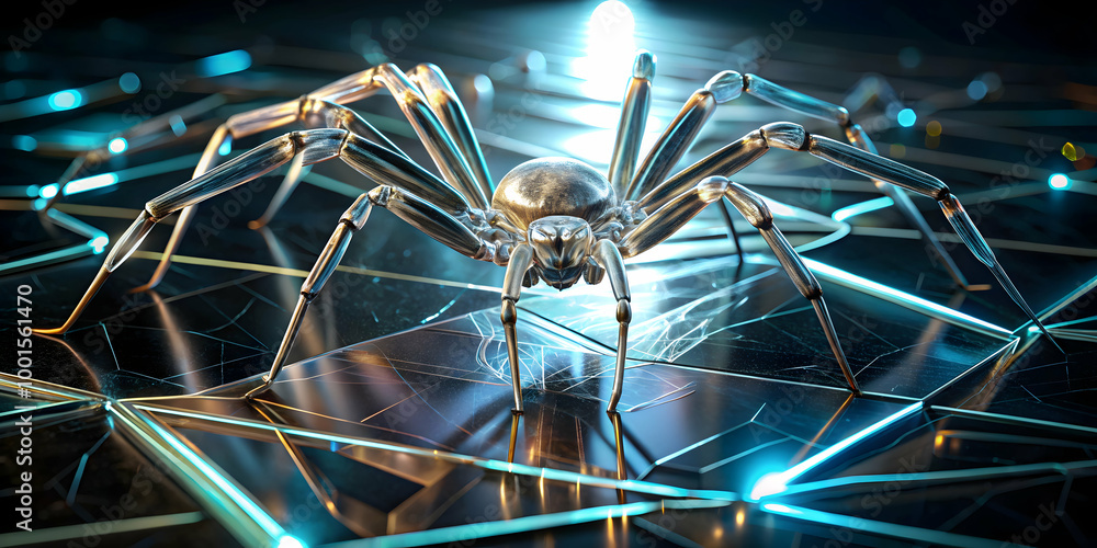 Cybernetic Spider: A metallic, eight-legged creature with a menacing ...