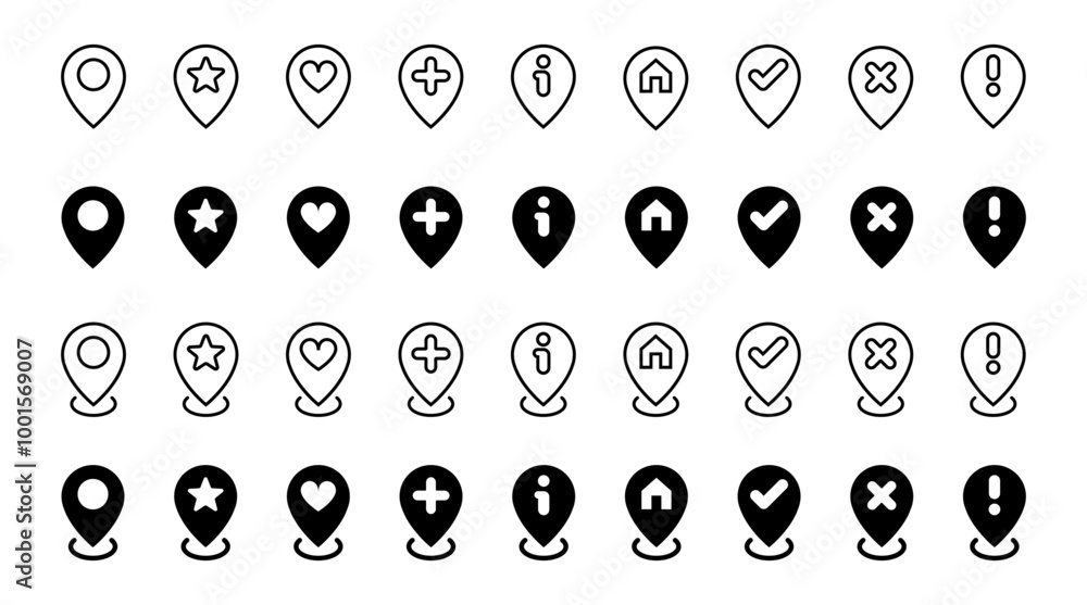 location pin icon. destination modern map markers gps destination flat ...