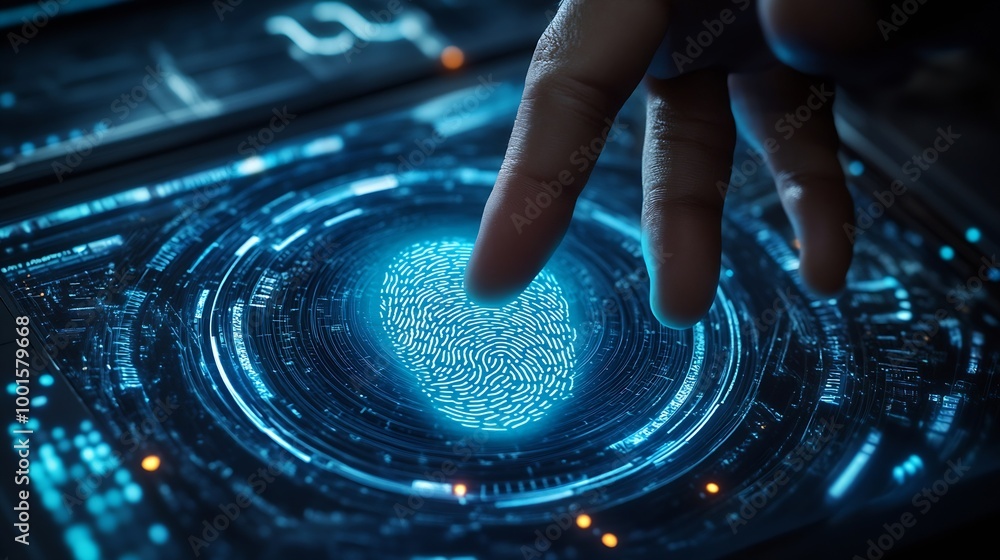 Fingerprint scan provides security access with biometric identification ...