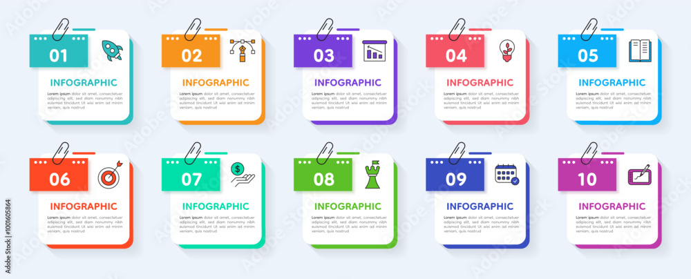 Infograph design. Box for text. Graphic paper steps. Information note ...