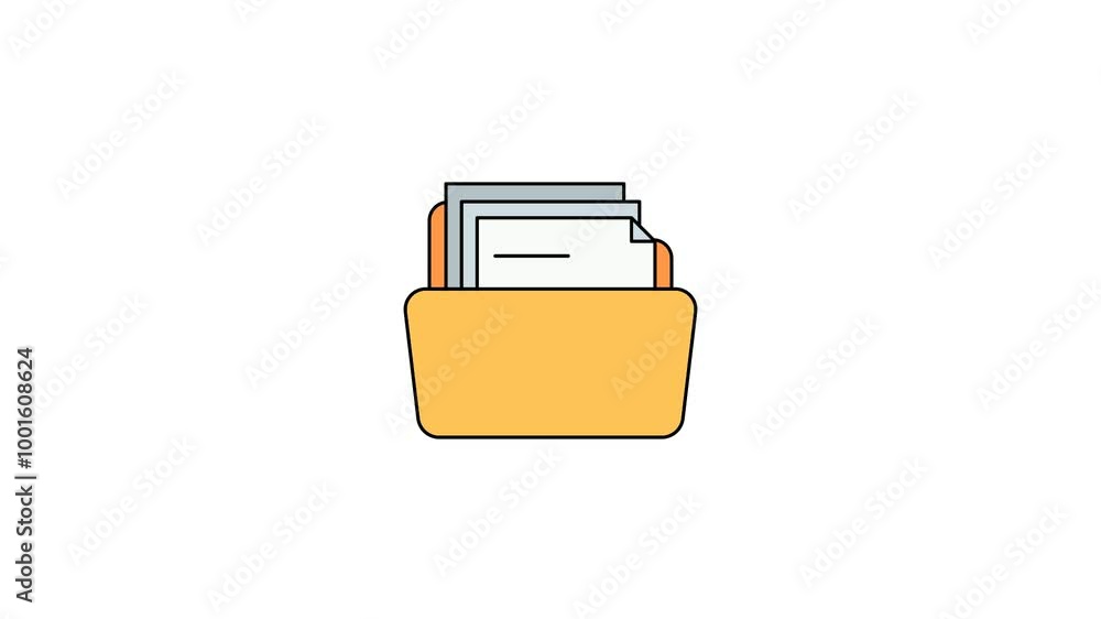 Animated of File Folder icon motion graphic animation. Business ...