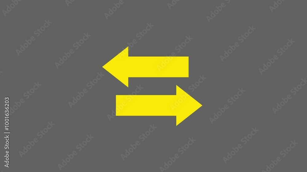 Right and left directional arrow animation. Data connection animation ...