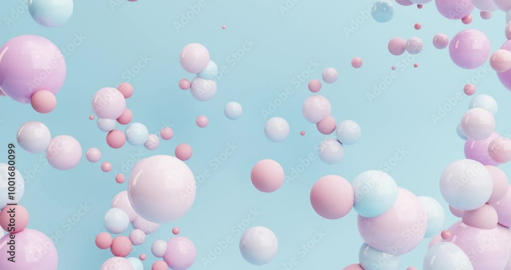 3D animated background of chaotic movement, merging, and overflow of ...