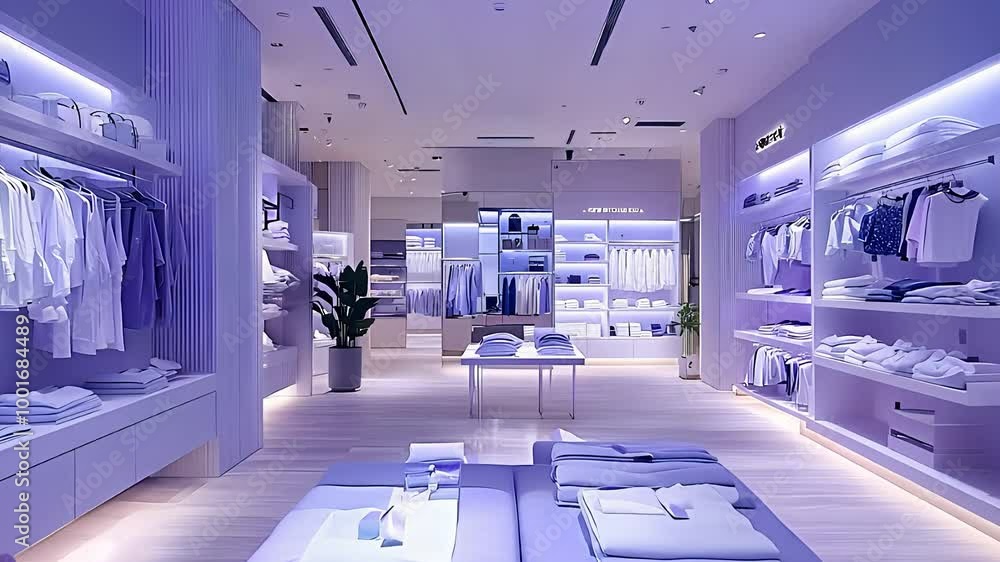 Modern Clothing Store Interior with Stylish Displays and Ambient ...