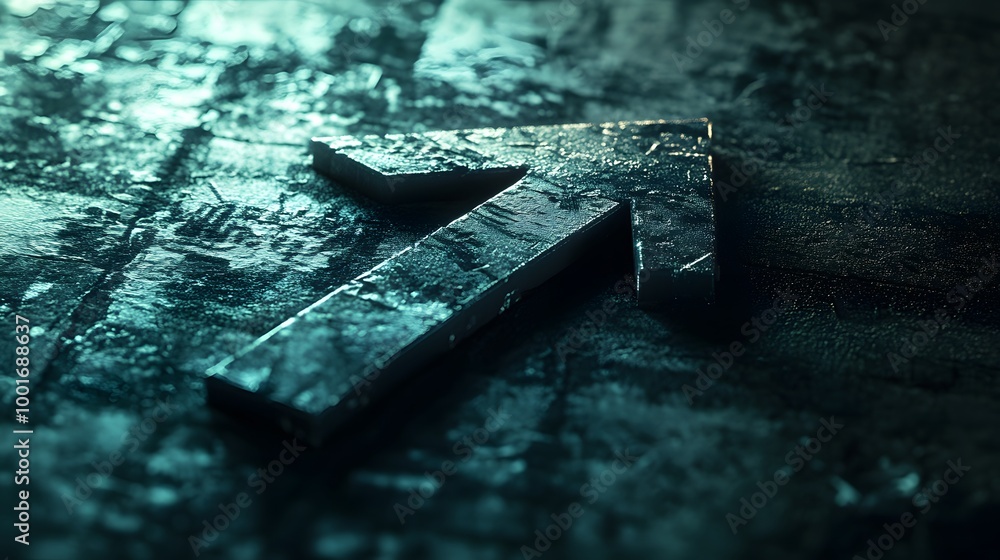 Interest rate symbol fading into darkness with a downward arrow ...