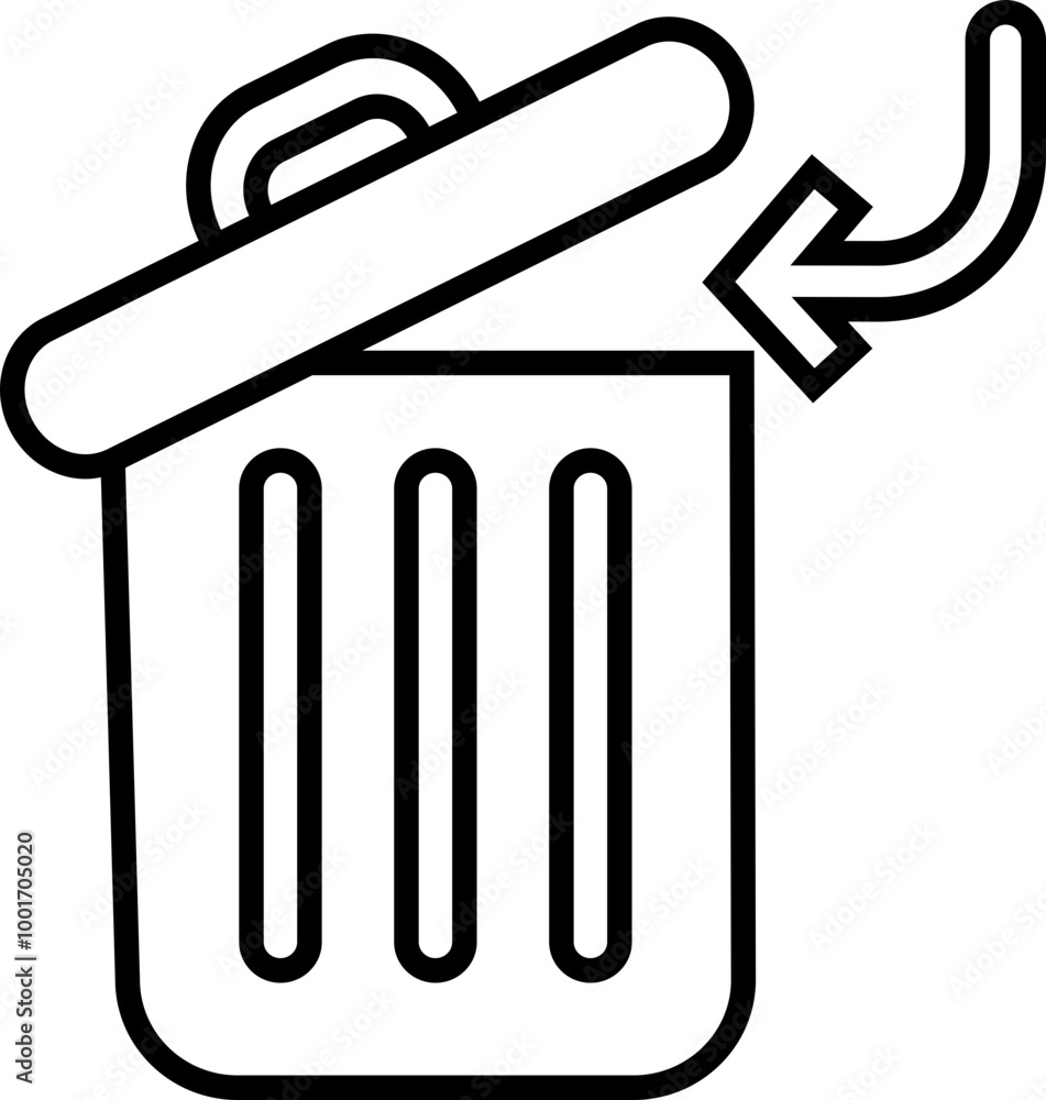 Trash bin Garbage icon in line. vector for apps or web trash dustbin ...