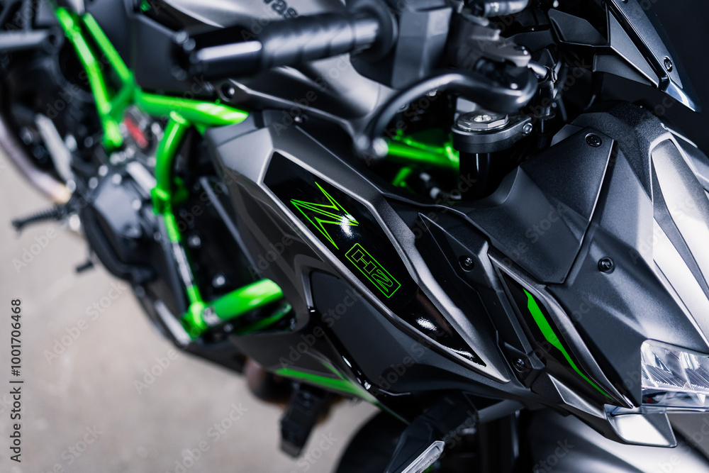 Photo of Kawasaki H2 Supercharged with Brembo. The photo shows the ...