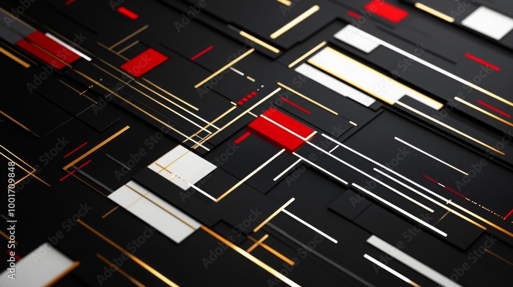 Contemporary technology cover design set with dark red lines, suitable ...