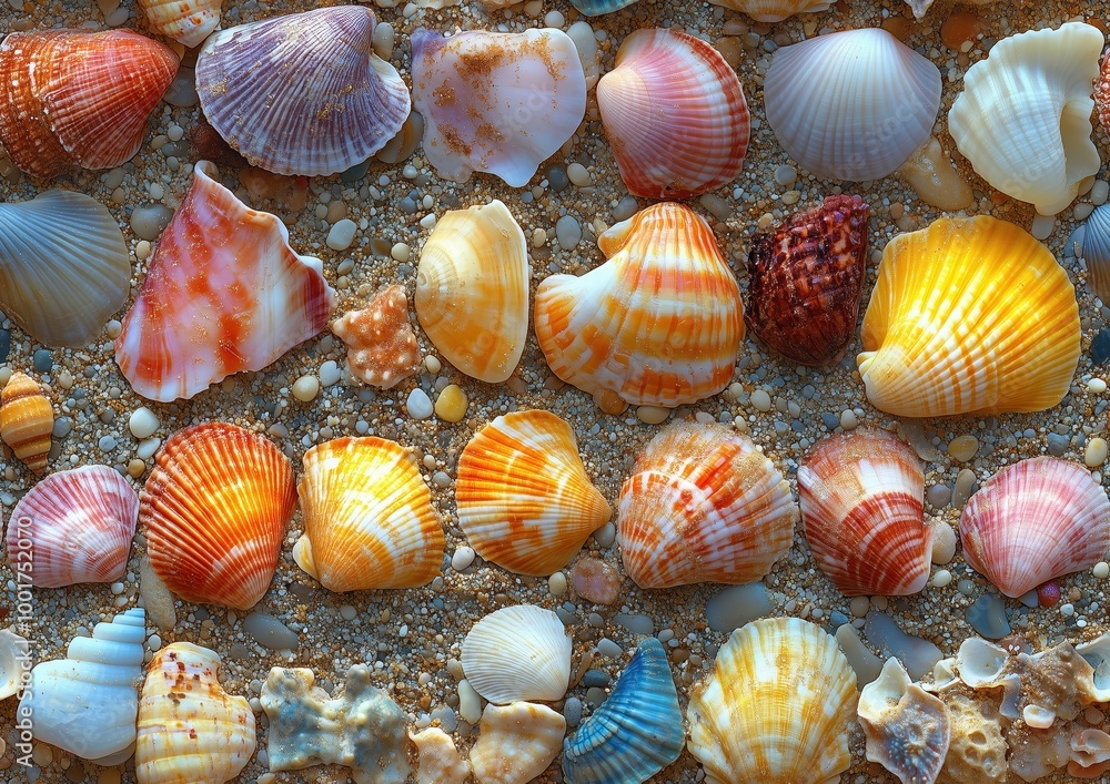 Seashell Sea Shell Seashells Shells Sand Sandy Beach Colorful Seamless ...