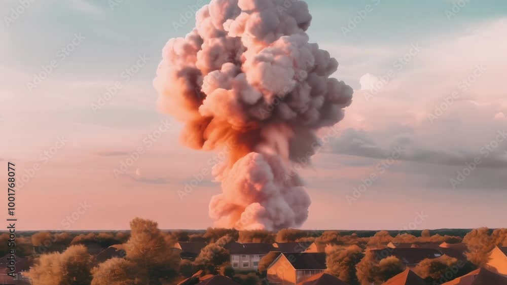 Massive explosion erupts, sending smoke billowing over a suburban ...
