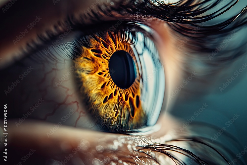 Human brown eye supermacro closeup background. Color contact lens ...