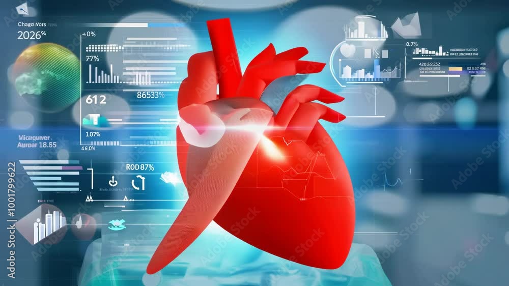 Digital holographic heart in modern lab environment medical research ...
