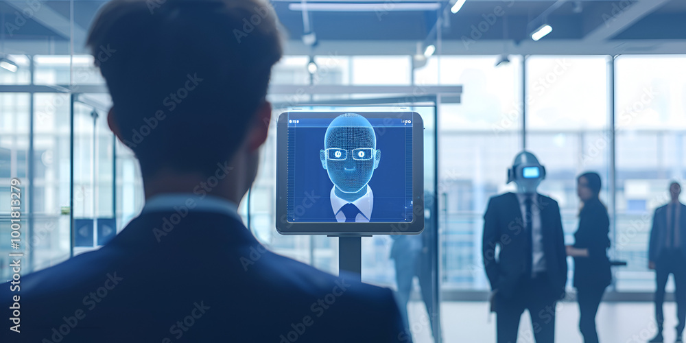 Businessman Interacting with Artificial Intelligence Interface ...