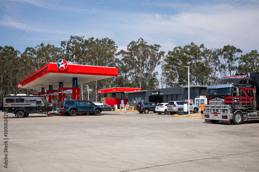 Retail fuel petrol gas station pump dispenser bowser car truck filling ...