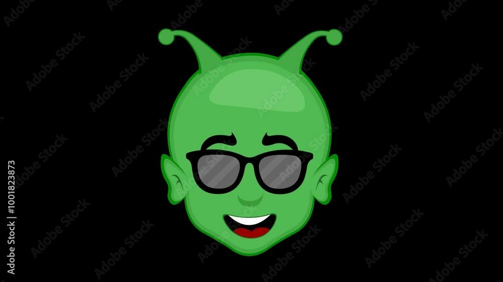 video animation face character alien, extraterrestrial or goblin ...