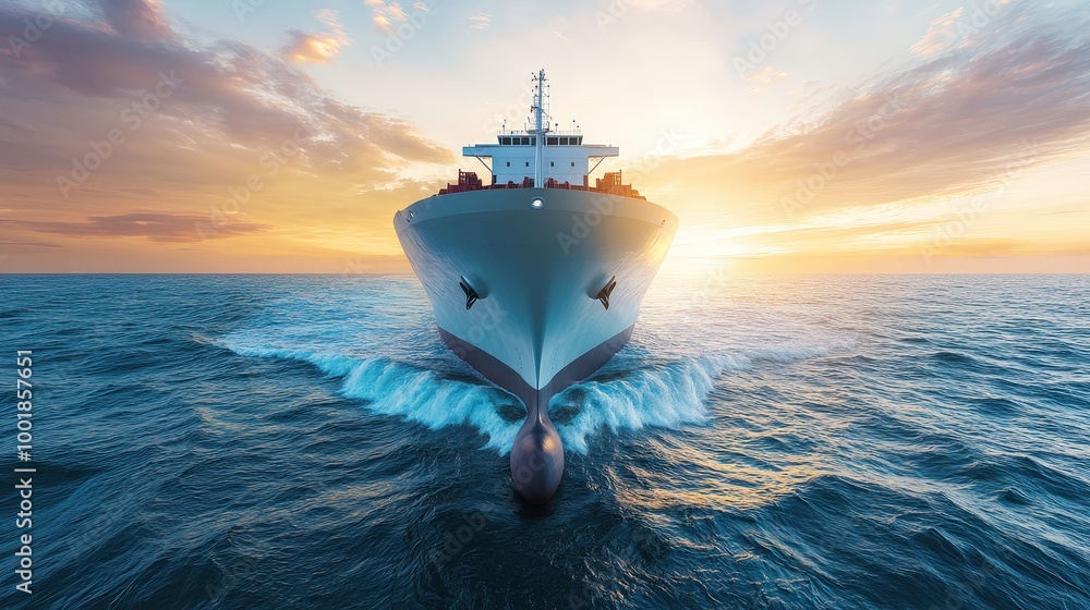 Eco-Friendly Hydrogen-Powered Cargo Ship Sailing on Blue Ocean ...