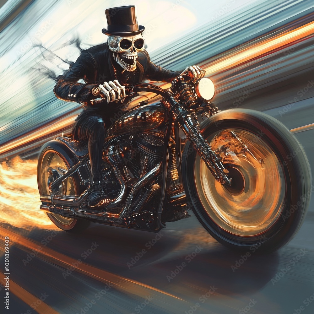 a futuristic harley motorcycle zooming down the freeway riding a ...