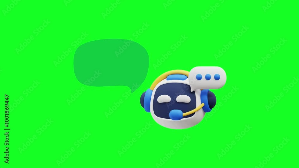 Chatbot conversation icon animation with automated text bubbles green ...