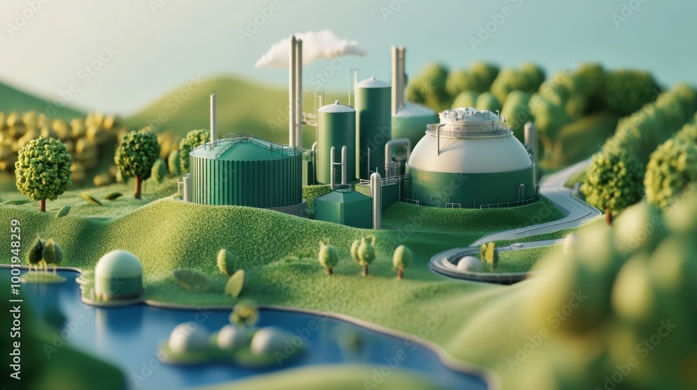 Biogas power plant utilizing agricultural waste to produce clean energy ...